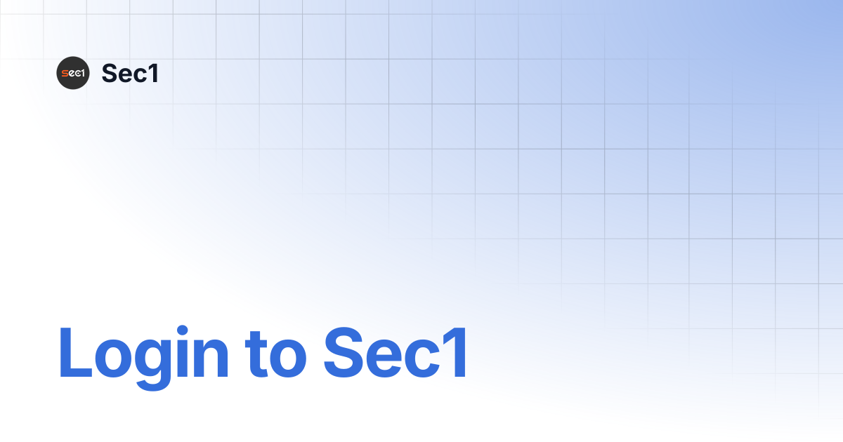 Login to Sec1 | Sec1