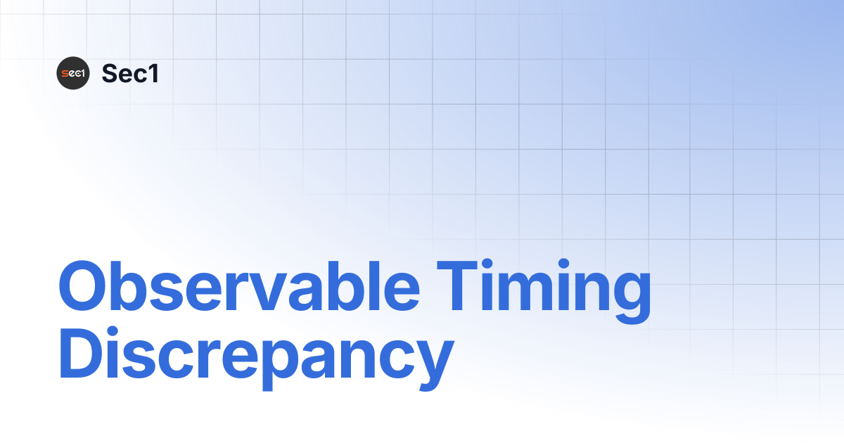 Observable Timing Discrepancy | Sec1