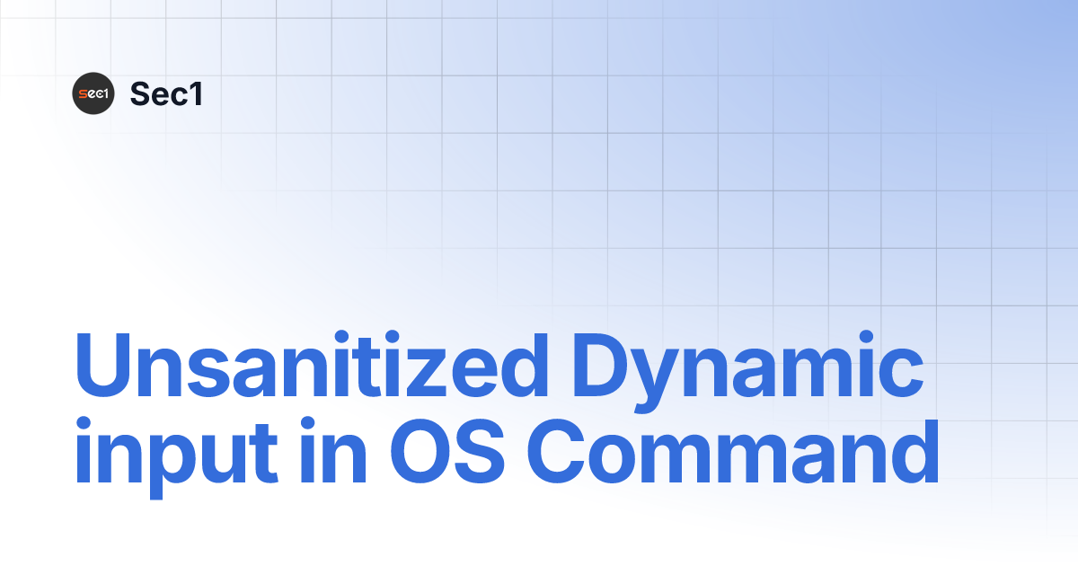 Unsanitized Dynamic input in OS Command | Sec1