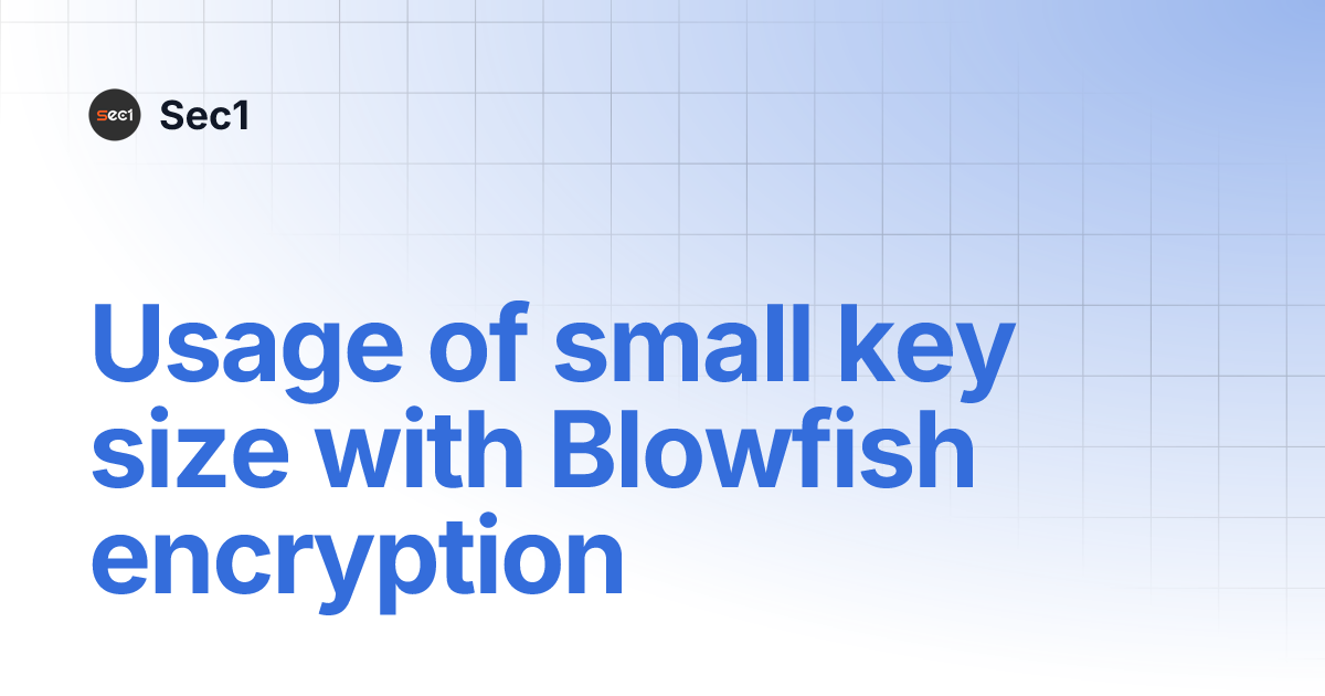 Usage of small key size with Blowfish encryption | Sec1